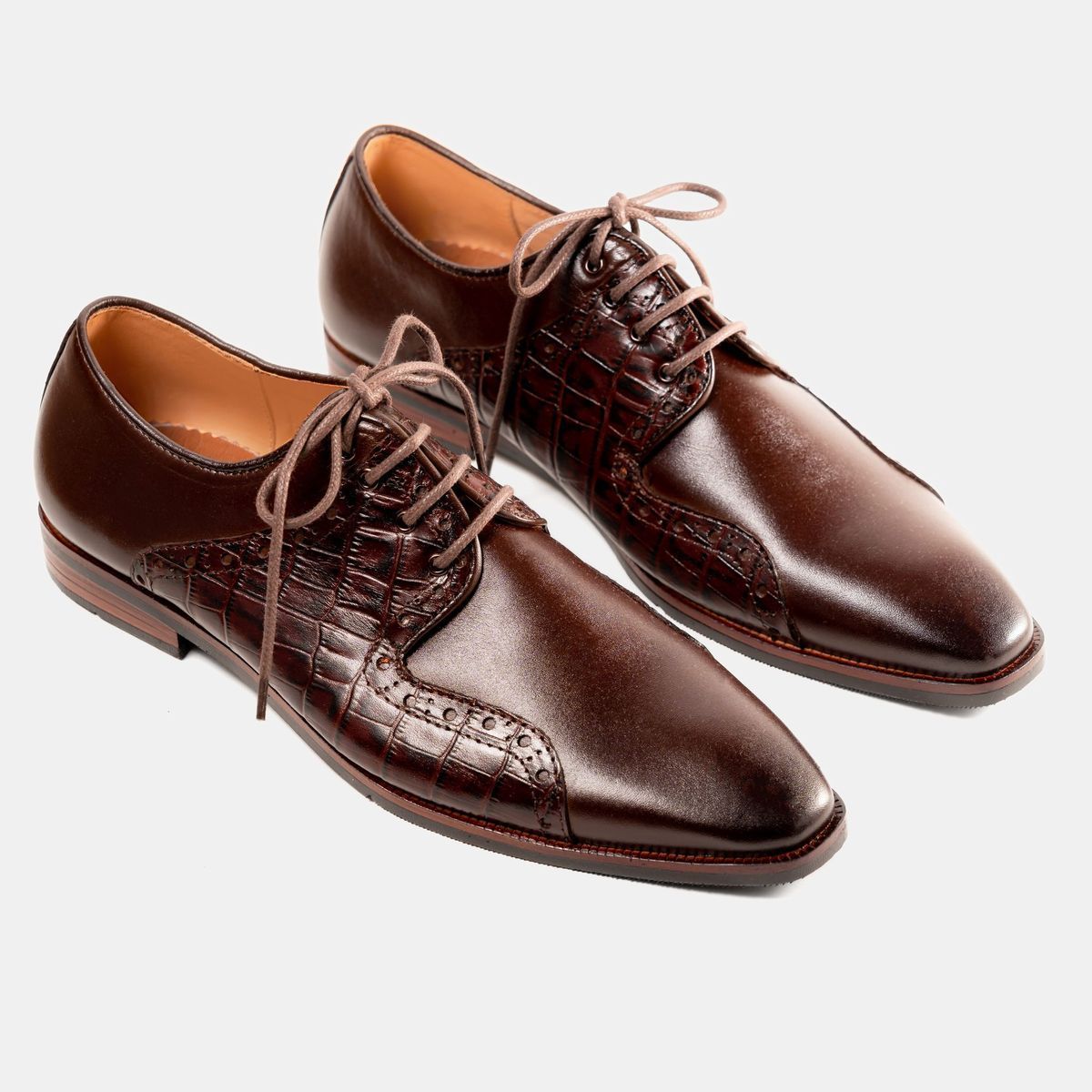 Croc Patent Formal Lace Shoe | ARFIN