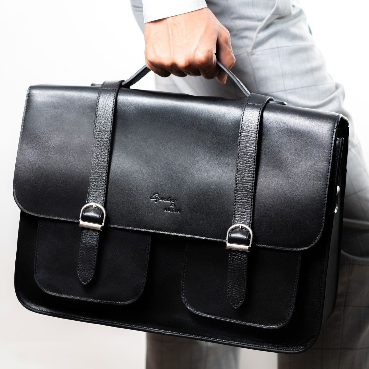 Antique Black Executive Bag | ARFIN - Luxury Handcrafted Footwear Co.