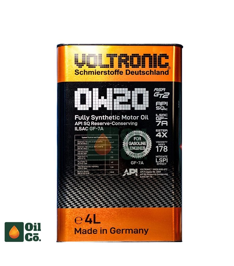 VOLTRONIC RSR GT2 0W-20 FULL SYNTHETIC 4L | OilCō Bangladesh