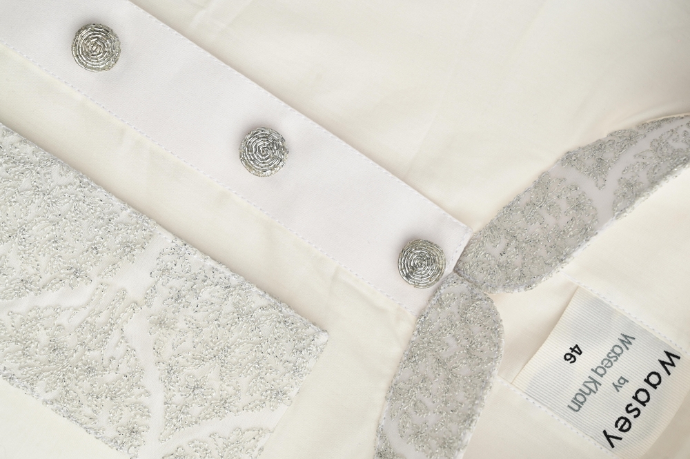 Ivory Silver-Accented Panjabi | Waasey
